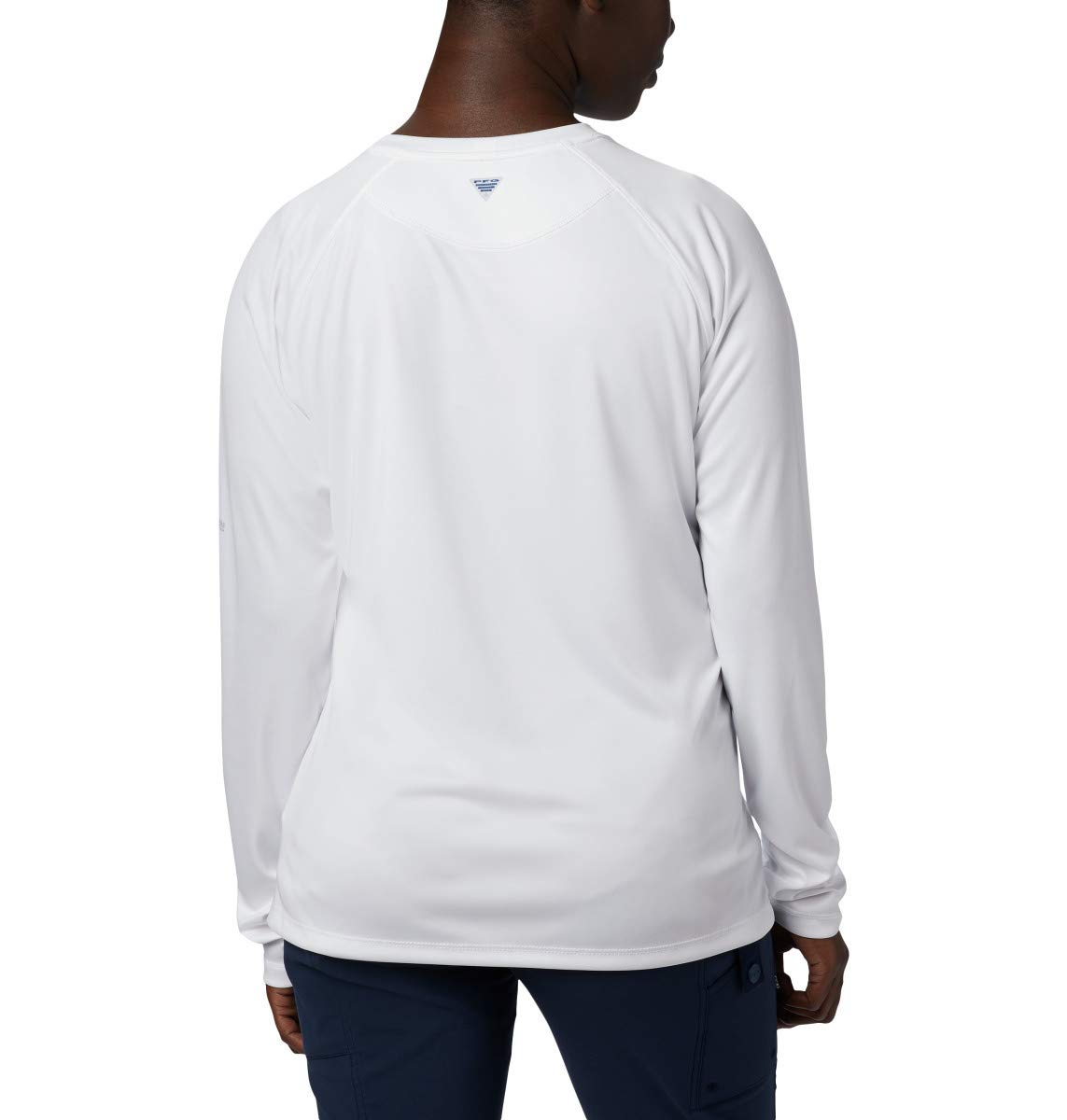 Columbia Women's Tidal Tee PFG Printed Medallion Long Sleeve Shirt, White/Red Lily, Medium
