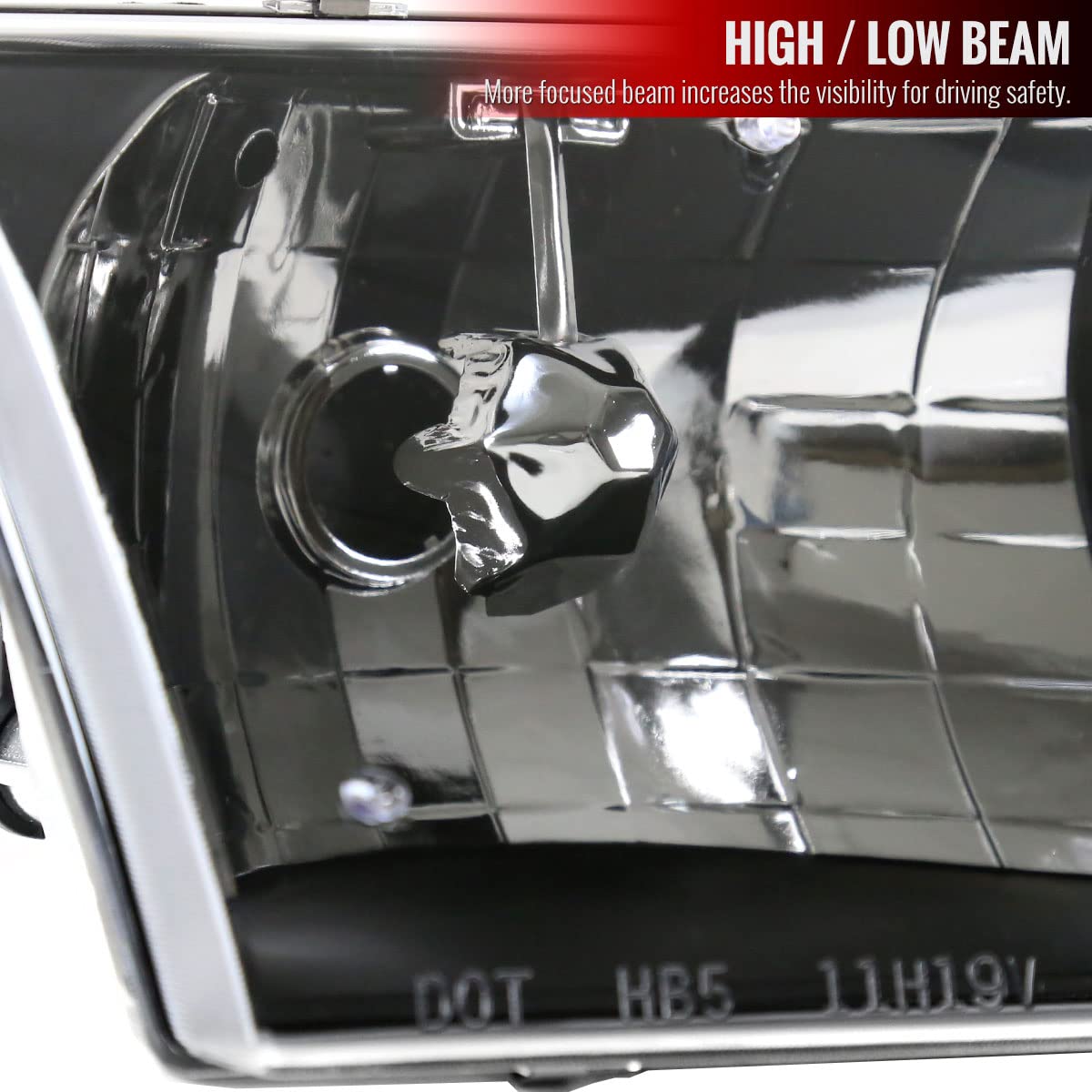 Carpartsinnovate For 98-11 Ford Crown Victoria Black Headlights+Corner Turn Signal Lamps Left+Right
