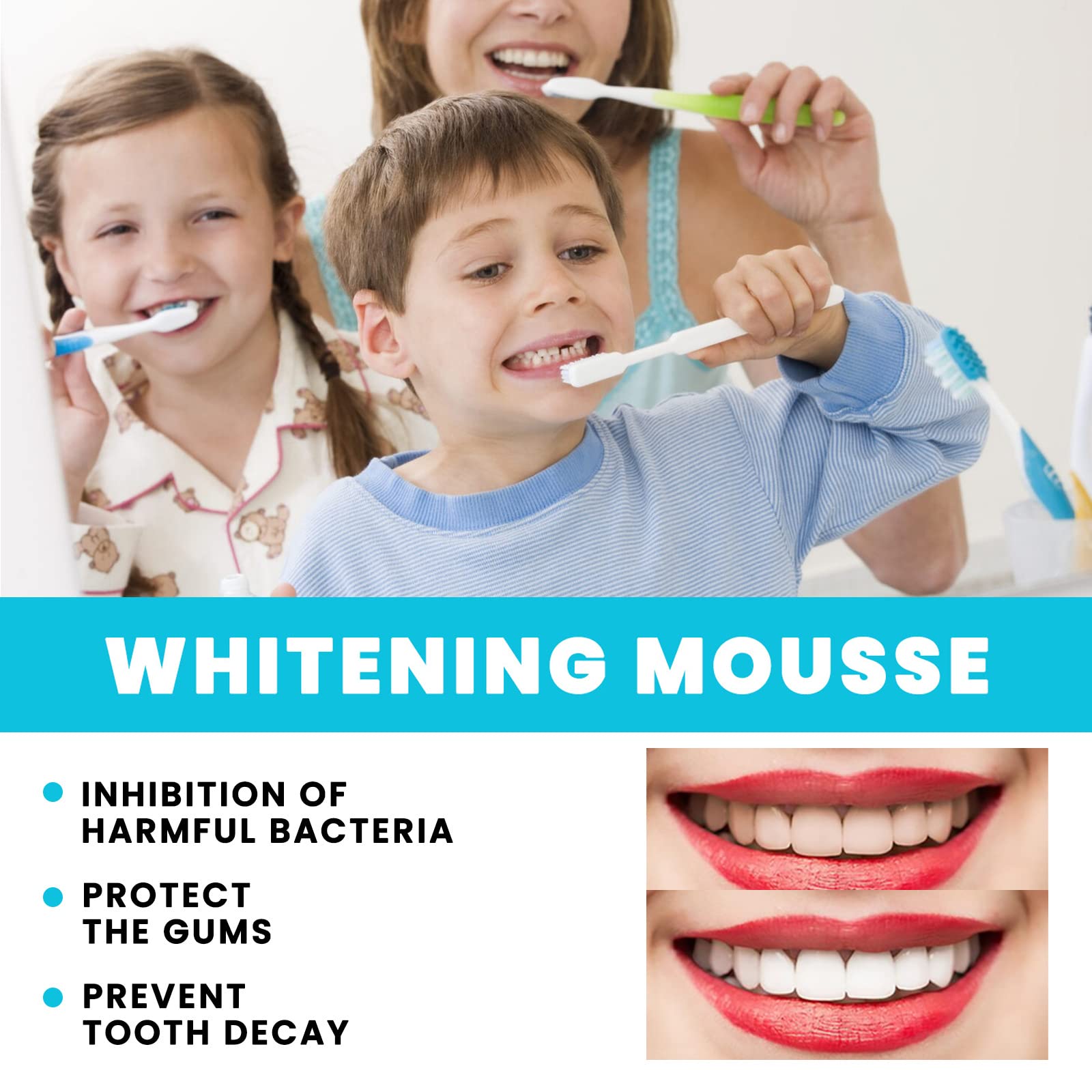 Foam Toothpaste,Whitening Toothpaste,Ultra-fine Mousse Foam Deeply Cleaning Gums,for Deep Cleaning of Gums, Stain Removal & Fresh Breath - Travel Friendly(2 x 50ml)