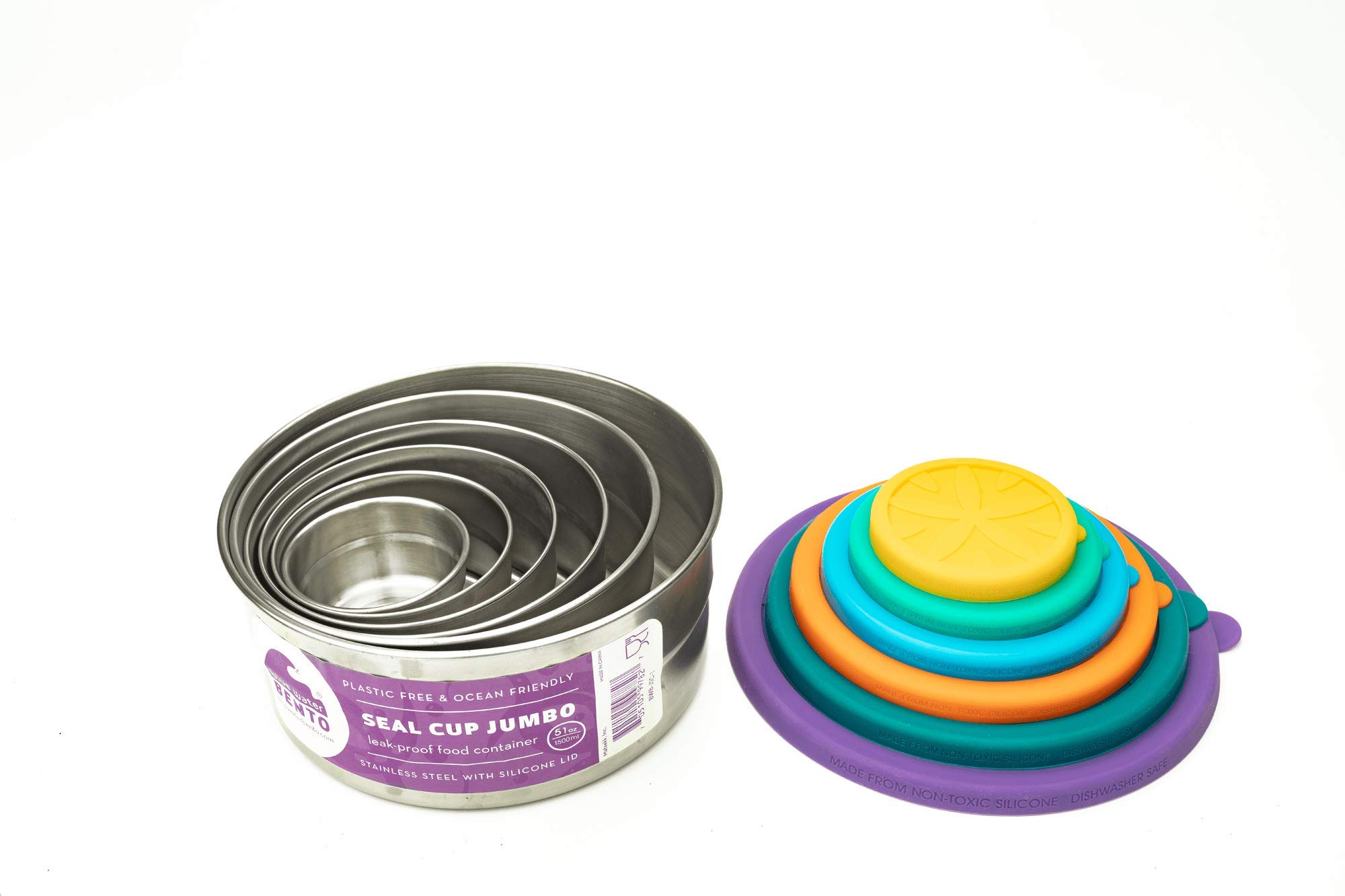 Ecolunchbox Stainless Steel Leak-Proof Large Round Food Container, Jumbo