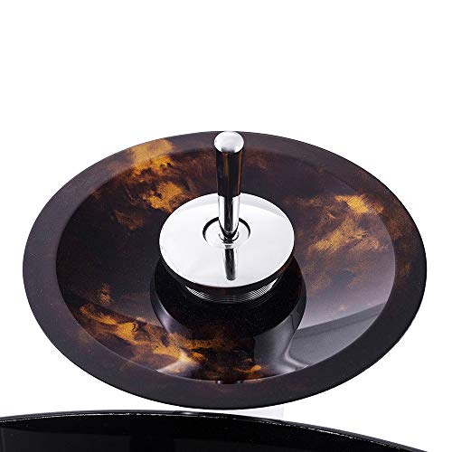 YOtat Tempered Glass Sink, Hotel Sink, Bath om Toilet Basin, Household Hotel Kitchen Accessories (A)