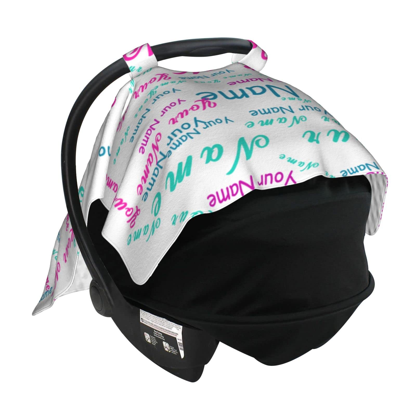 Personalized Baby Car Seat Covers for Babies with Name,Custom CarSeat Canopy Covers for Girls Boys,Nursing Breastfeeding Cover for Infant Car Seat.
