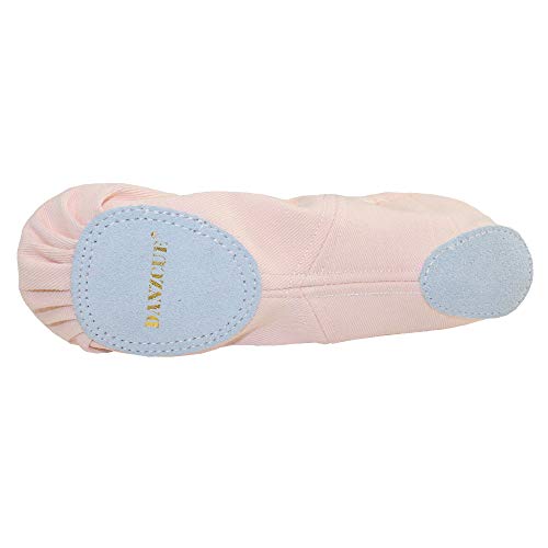 Danzcue Adult Stretch Canvas Split Sole Ballet Slipper, Pink, 10.5 M