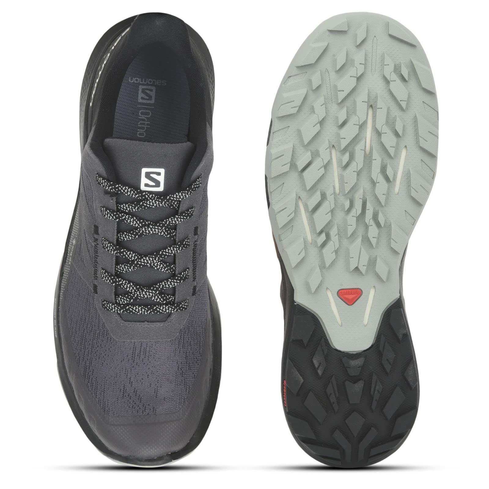 Salomon Men's OUTPULSE Gore-Tex Hiking Shoes for Men, Magnet/Black/Wrought Iron, 9