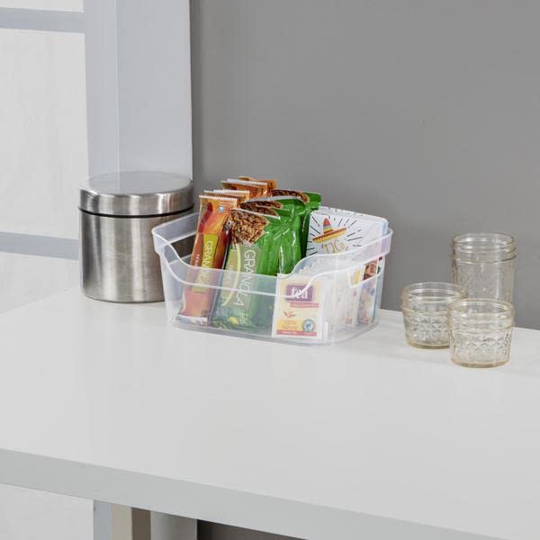 Tribello Open Clear Storage Bins, Closet Shelf Organizer Bins, Small, 9” X 6” X 4”, Pack of 4 - Made In USA