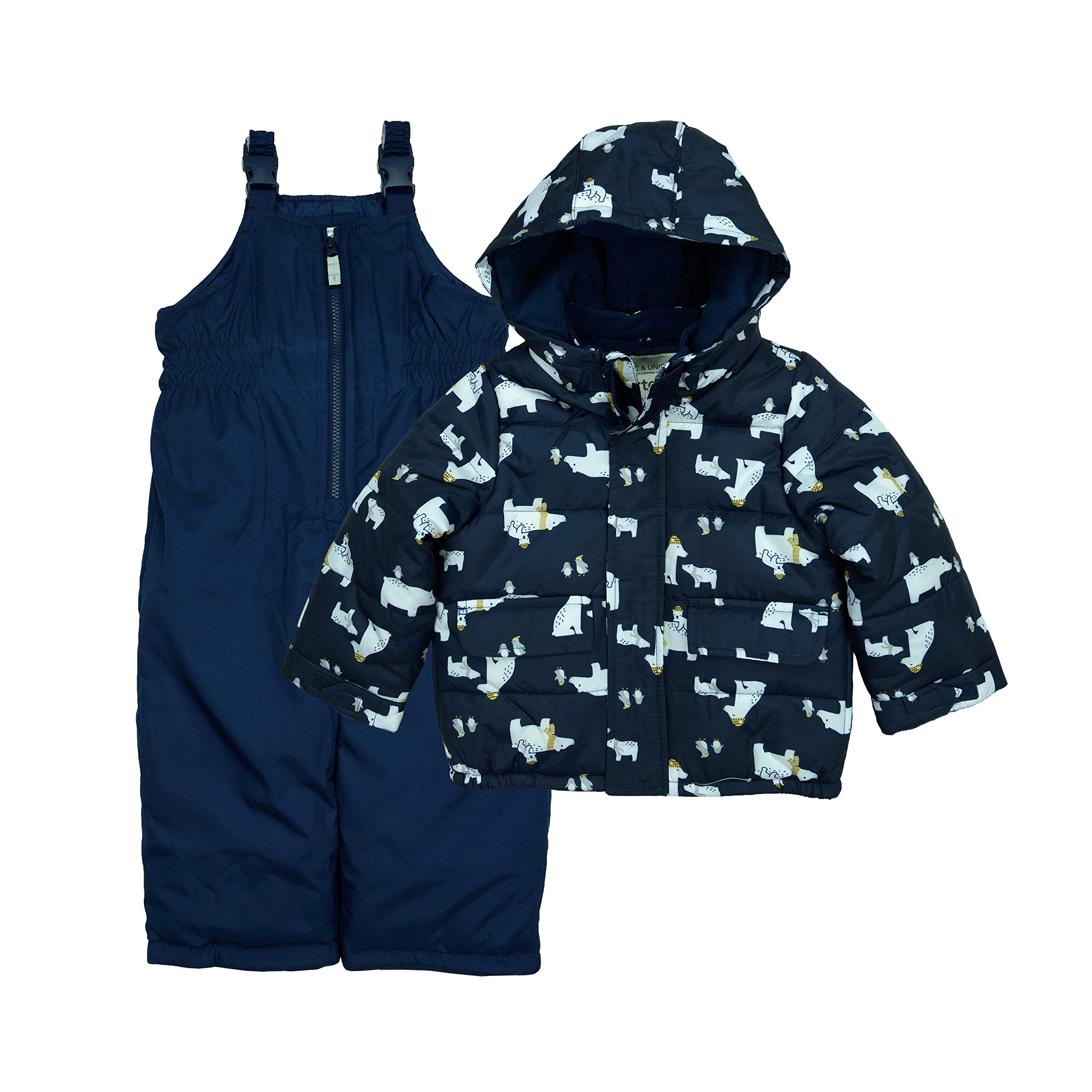 Carter's Boys' Heavyweight 2-Piece Skisuit Snowsuit, Navy/Polar Bears, 4T