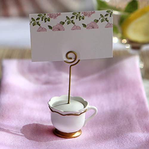 Kate Aspen, Place Card Holders, Tea Time Whimsy, Teapot and Teacup, Place Cards Included, Set of 6,Pink