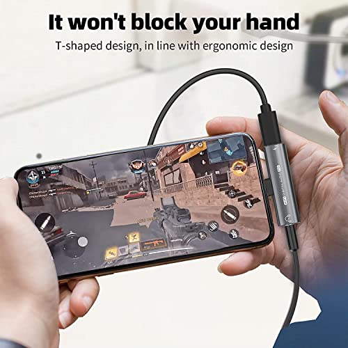 USB C to 3.5mm Headphone and Charger Adapter, 2 in 1 USB C to 3.5mm Audio and PD 60W Fast Charge Fit for Galaxy S23 S22 S21 S20 Ultra Note 20 10, Google Pixel 7 6 Rro 5 4 XL 3 XL 2XL,iPad Pro (Grey)