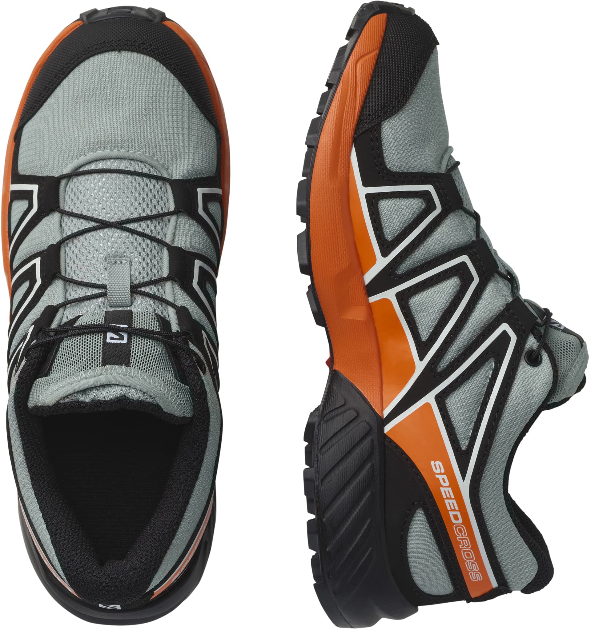 Salomon Speedcross Trail Running Shoes, Wrought Iron/Black/Vibrant Orange, 6 Big Kid