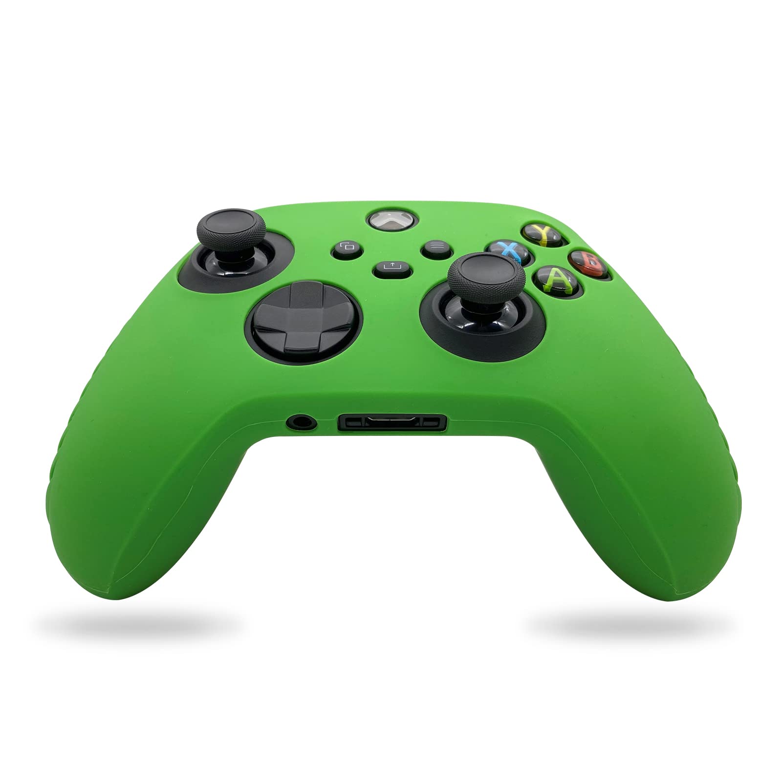 COIORVIS Soft Anti-Slip Silicone Controller Cover Skins Thumb Grips Caps Protective Case for Xbox One X S Controller (Green)