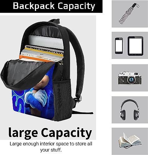 Jpsxnwv 3PCS Game Backpack Set Durable Casual Daypack Bag Cartoon BookBag 17 Inch Backpack with Reusable Lunch Bag Pencil Case for Boys Girls Teens