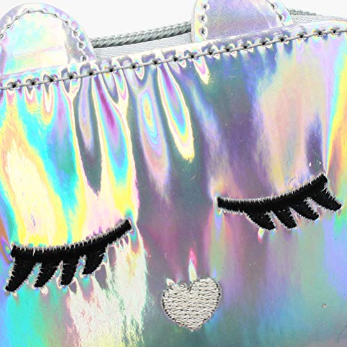 Orityle Eilova Holographic Cat Face Short Wallet Small Coin Purse for Women Girls