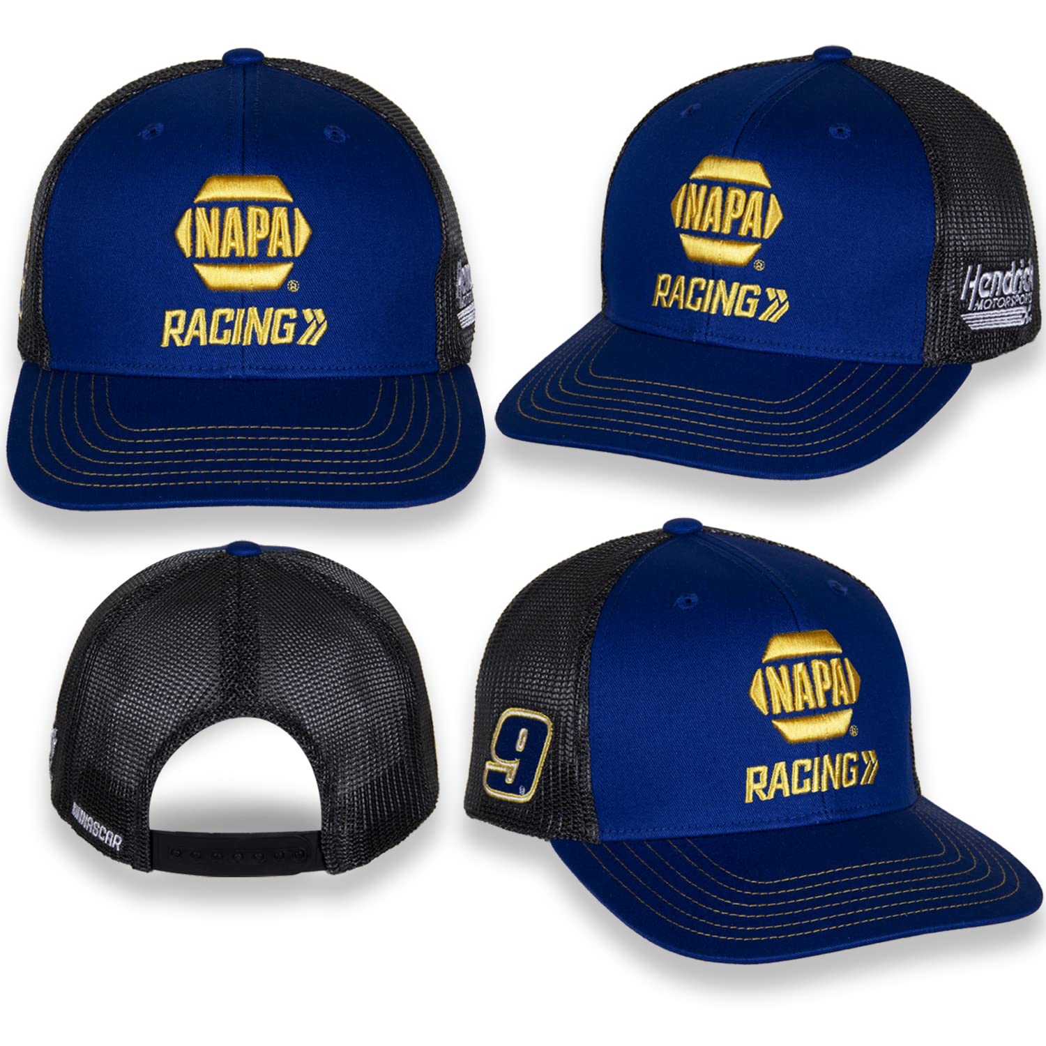 Checkered Flag Sports unisex-adult NASCAR 2023 Adjustable Automotive Racing Mesh Baseball cap, Chase Elliott - Napa, One Size