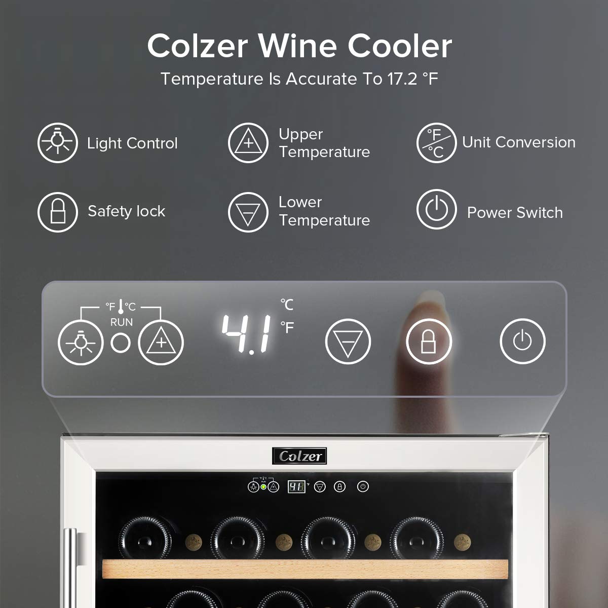 COLZER Premium 24 Inch Wine Cooler, 51 Bottle Wine Fridge with 2 Locks Humidity Control Intelligent Digital Upgrade Compressor Built in or Freestanding Wine Cellars for Home Office Bar
