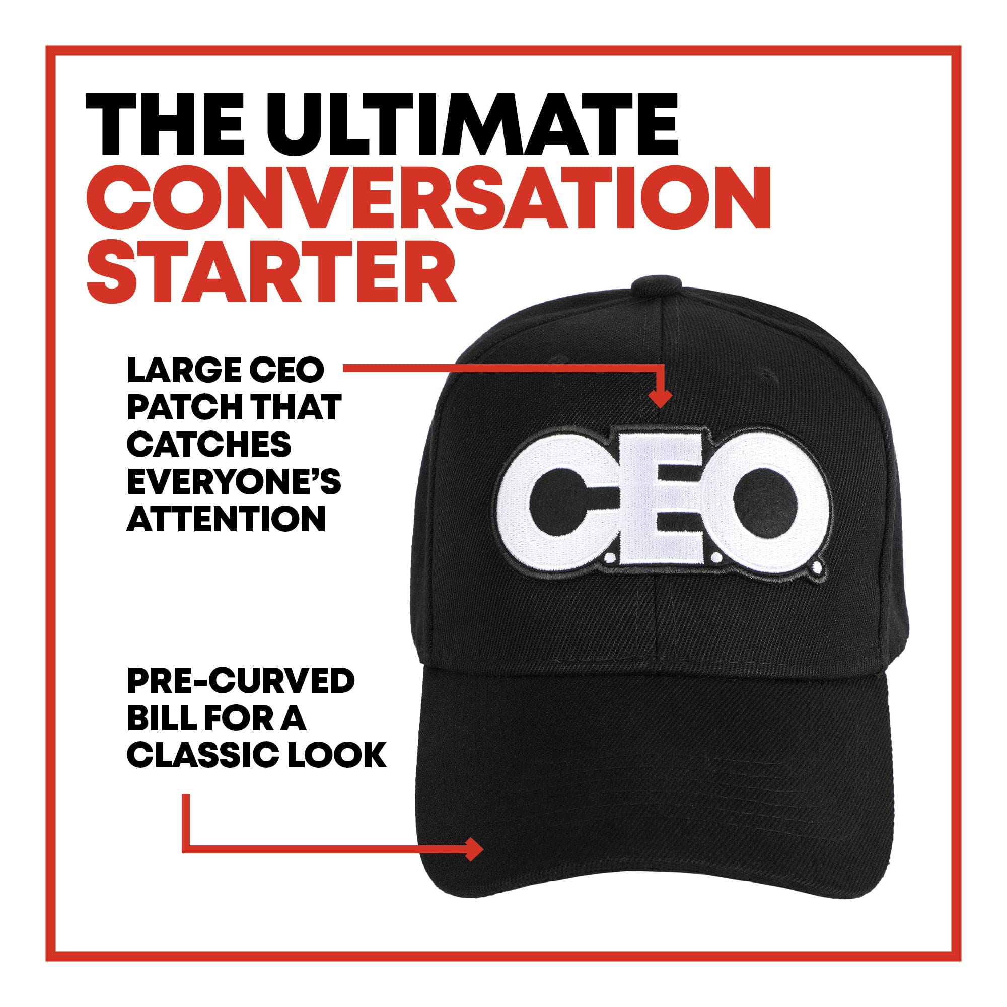 CEO Hat for Entrepreneurs - Adjustable Black Baseball Cap for Boss Men & Women
