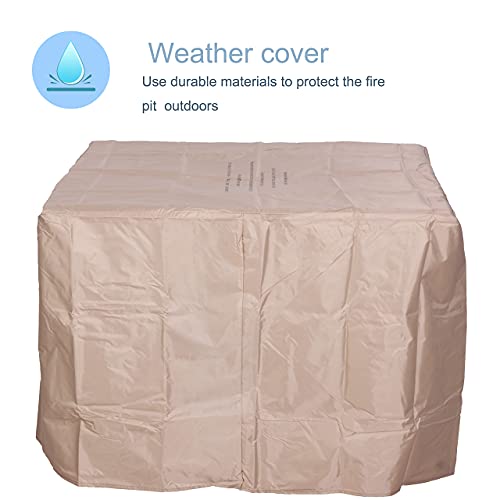 Ehomexpert 50,000 BTU Fire Pit Table,32-inch Outdoor Garden Square Auto-Ignition Propane Gas Fire Table with Waterproof Cover for Patio Courtyard Balcony,Black