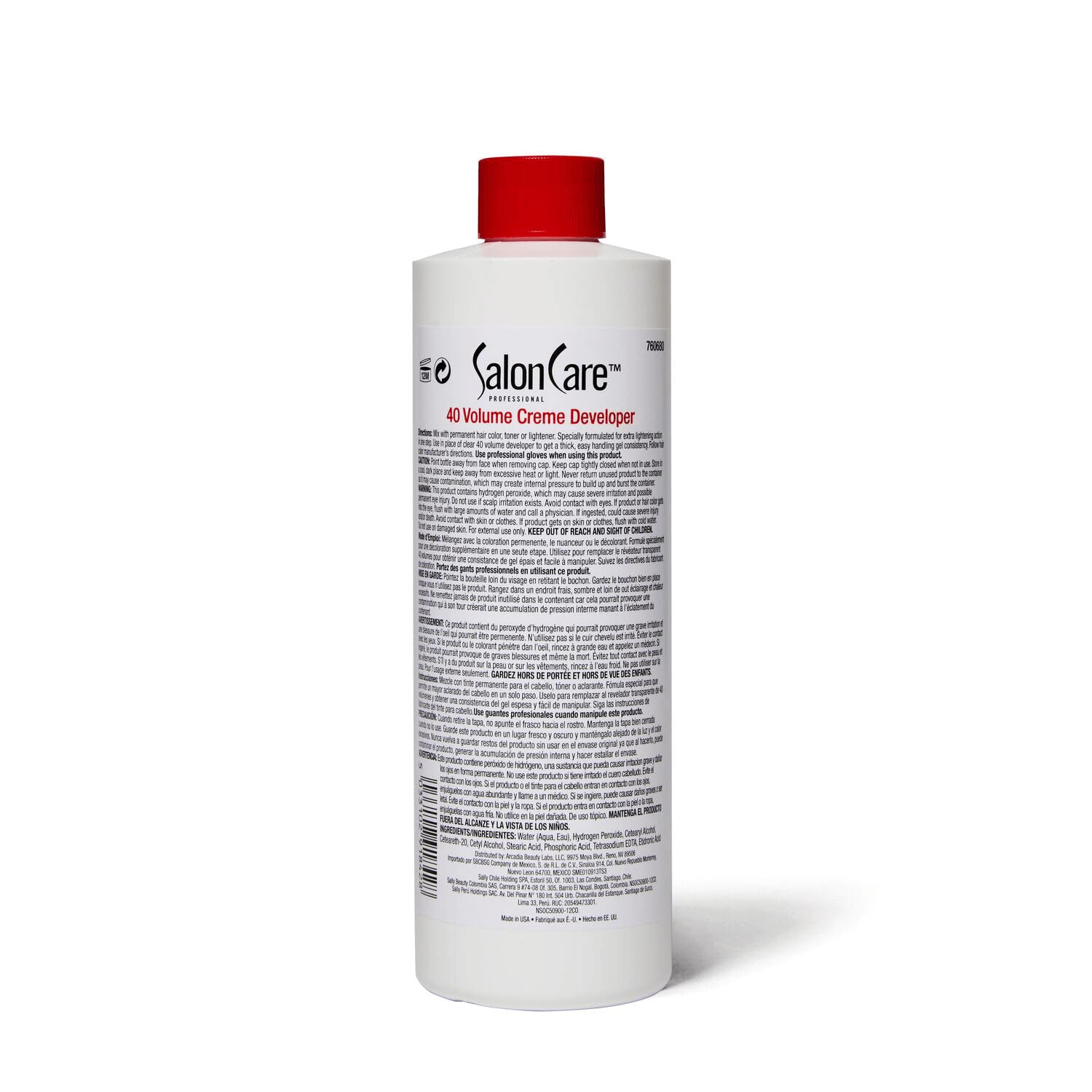 Salon Care 40 Volume Creme Developer 16 Oz