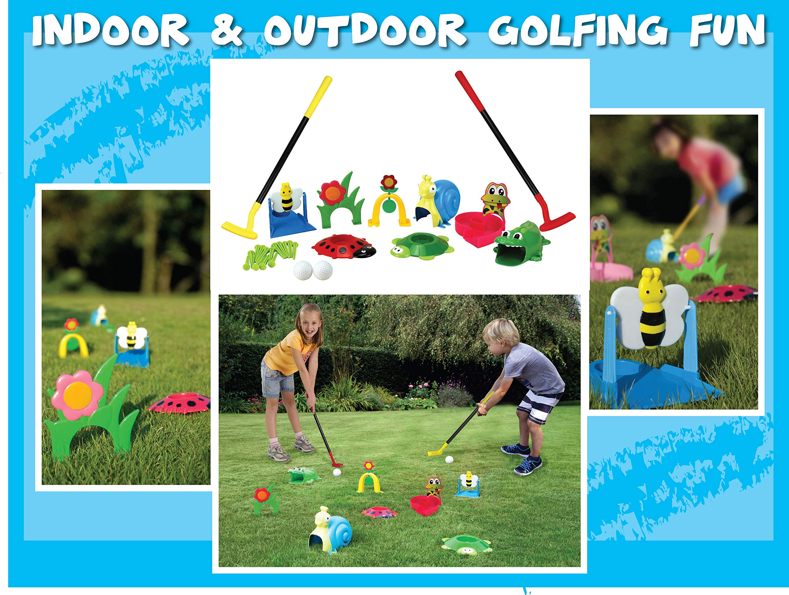 Party Hurray Children Golf Set, w/Golf Clubs, Practice Holes, Floral/Animal Obstacles, Golf Balls
