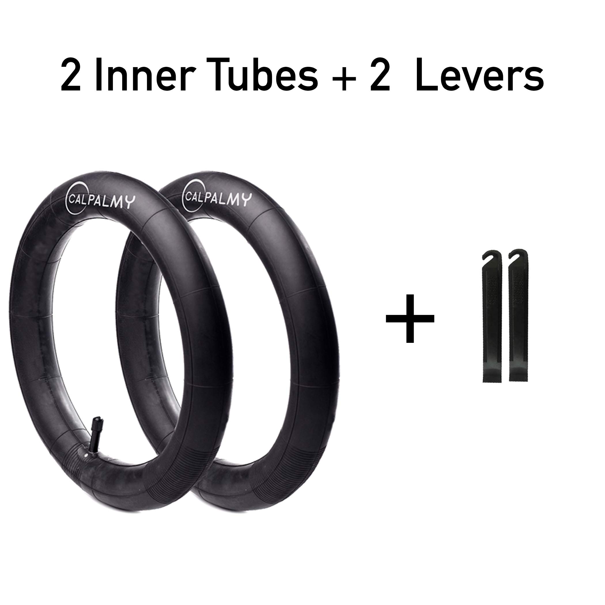 CALPALMY (2 Pack) 14’’ x 1.75/1.95/2.125 Kids Bike Replacement Inner Tubes - Inner Tube Replacement with 32mm Schrader Valve Compatible with Schwinn Roadster Tricycle and Steerable Kids Bike and More