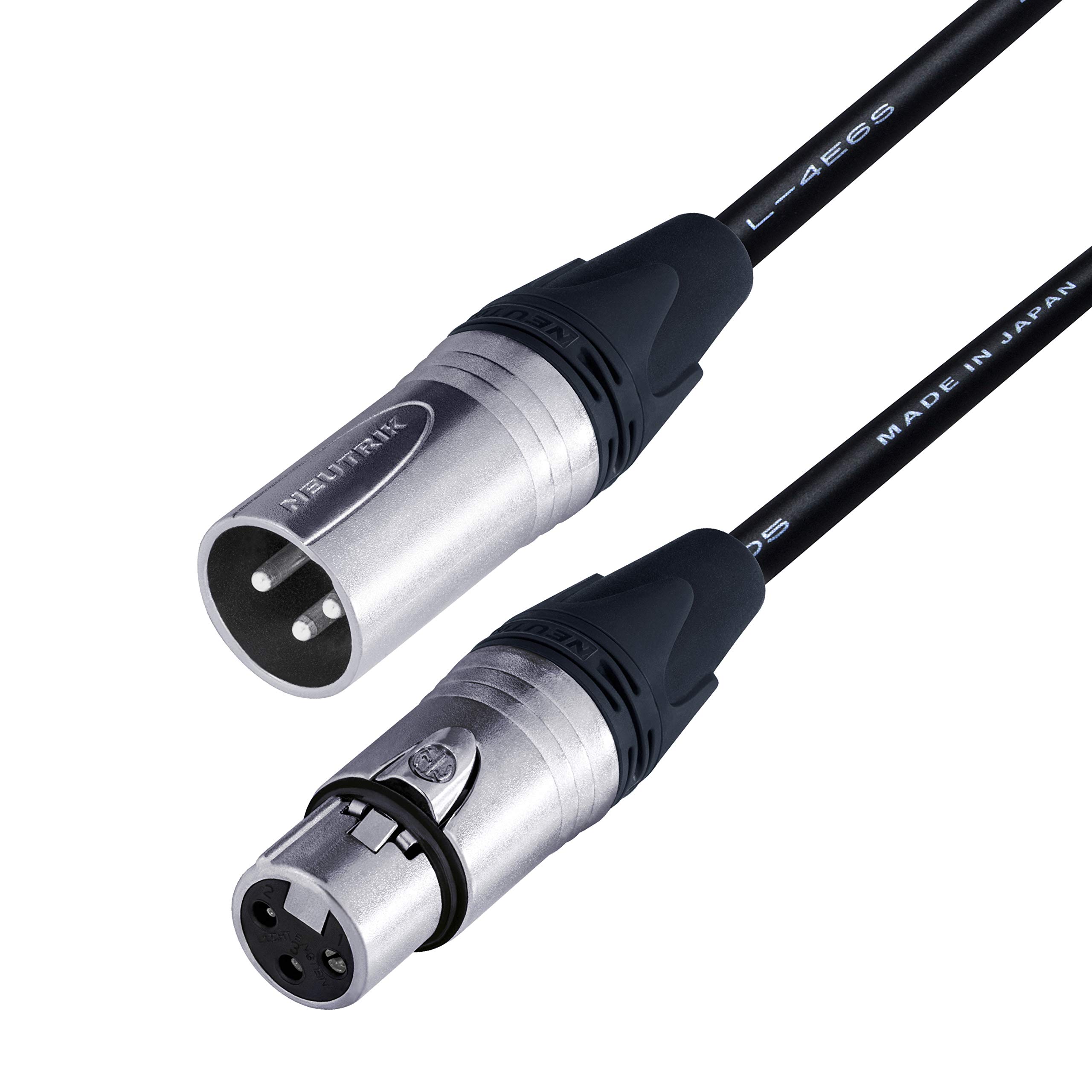 WORLDS BEST CABLES 8 Foot β Quad Balanced Microphone Cable Custom Made Using Canare L-4E6S Wire and Neutrik Silver NC3MXX Male & NC3FXX Female XLR Plugs