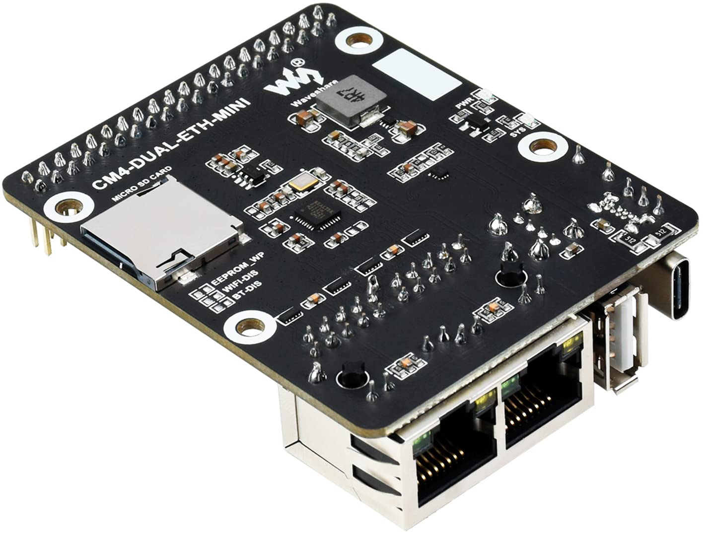 for Raspberry Pi Compute Module 4, Mini Dual Gigabit Ethernet Base Board Onboard Ethernet USB Rich Interfaces