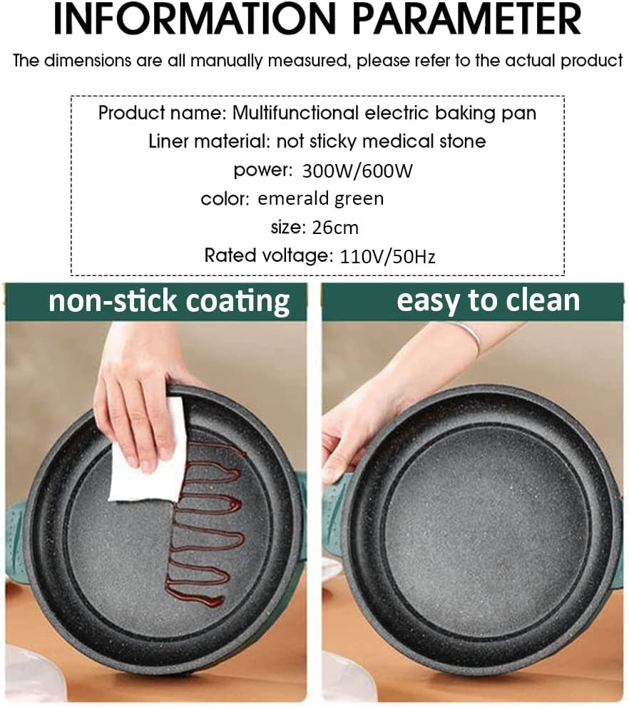 Electric Griddles, Versatile Electric Grills 110V Large-Capacity Electric Frying Pan 3-In-1 Pot Electric Bakeware for 2-4 People Electric Skillets