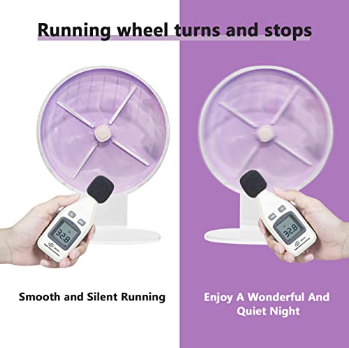 PETSTAY Hamster Wheel Silent Hamster Exercise Wheel with Adjustable Stand and Towel,10.2 inch Quiet Spinner Hamster Running Wheels Hamster Cage Accessories for Small Animals Gerbils Mice (Purple)