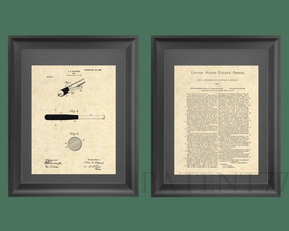 Patent Prints - Louisville Slugger Patent Art - Baseball Wall Art - Patent Art Poster (8.5 x 11) - 73