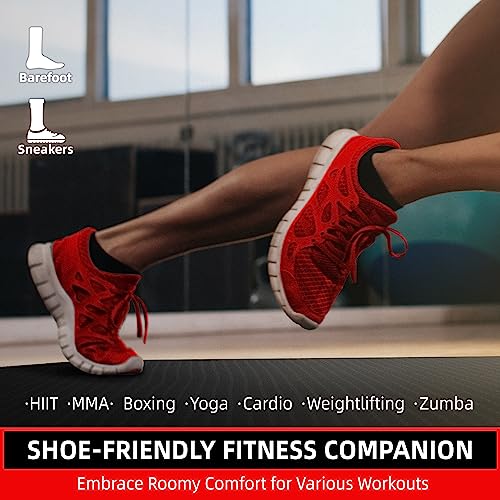GymCope Large Exercise Mat for Home Workout,10'x6'/9'x6'/8'x6'/7'x5'/6'x4' (7mm) Extra Thick Workout Mat, High-Density Gym Mat for Cardio, Jump Rope, MMA, Weights (Shoe-Friendly)