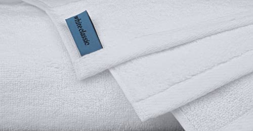 Resort Collection Soft Washcloth Face & Body Towel Set | 12x12 Luxury Hotel Plush & Absorbent Cotton Washclothes [12 Pack, White]