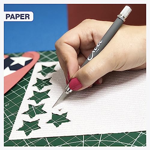 Excel Blades Soft Grip Craft Knife Set, Soft Grip Fine Point Angled Blades for Precision Cutting & Trimming, Multi-Purpose Hobby, Scrapbooking, and Crafting Tools, Grey, 3-Pack