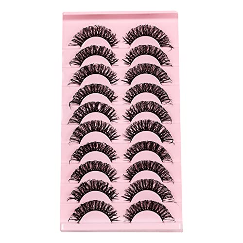 Fake Lashes,False Eyelashes,Russian Strip Lashes,Natural Faux Lashes,Fake Eyelashes (KG05-11MM, Black)
