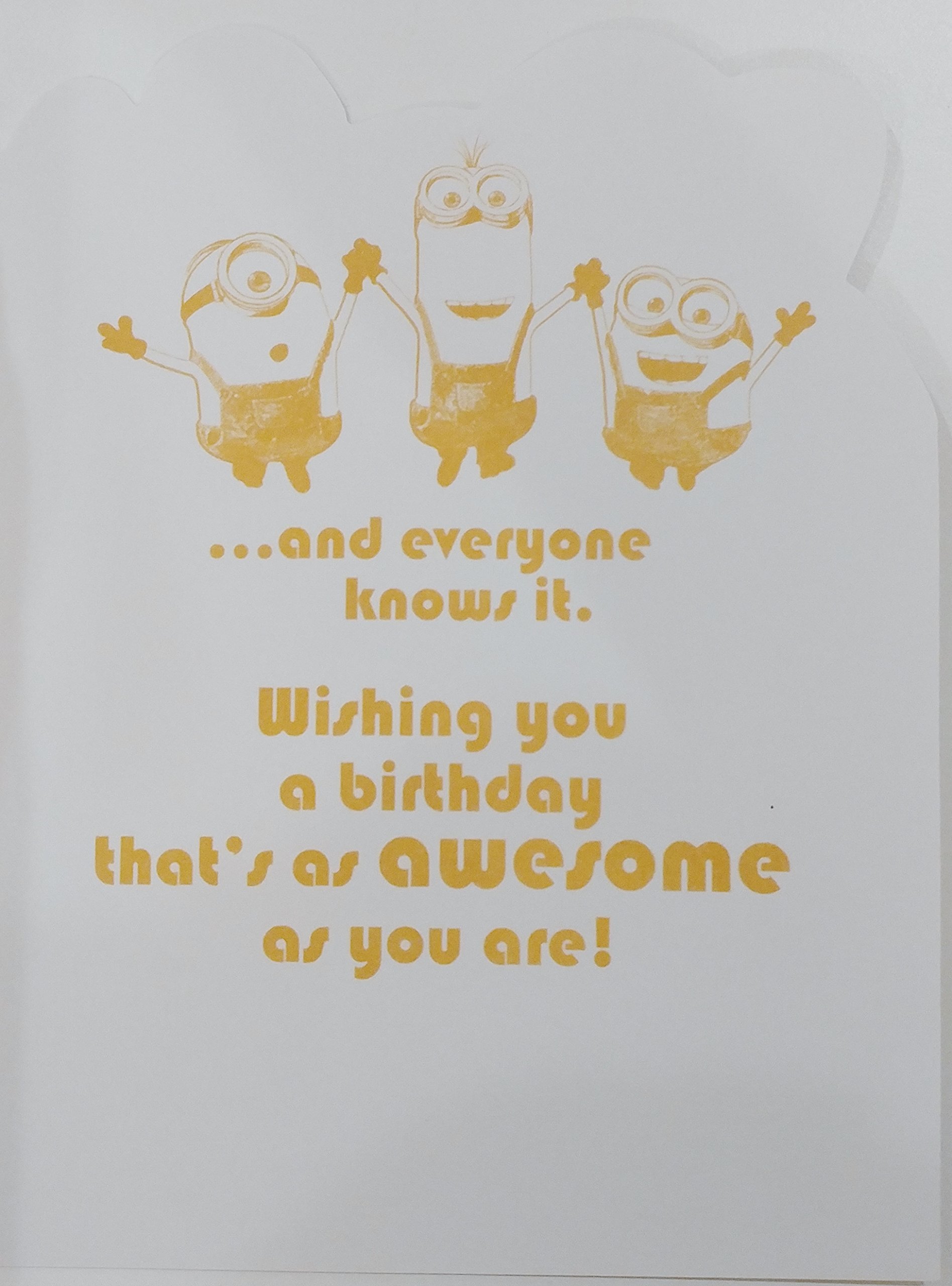 Happy Birthday! You're Awesome! Despicable Me Min Funny Greeting Card
