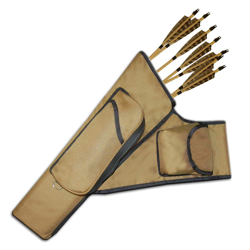 Carol Archery Three Tubes Target Side/Hip Fabric Arrow Quiver FAQPT787A Khaki L/H