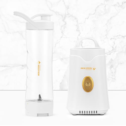 Holstein Housewares Personal Blender - Creamily Smooth Shakes and Smoothies, BPA-Free 20oz To-Go Cups, Golden Elegance Design, 250W