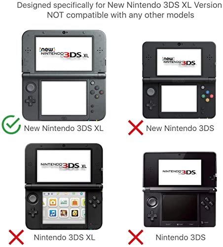 New 3DS XL Case - VSEER Ultra Clear Crystal Transparent Hard Shell Protective Case Cover Skin for New 2015 Nintendo 3DS XL LL - [Hinge Design]