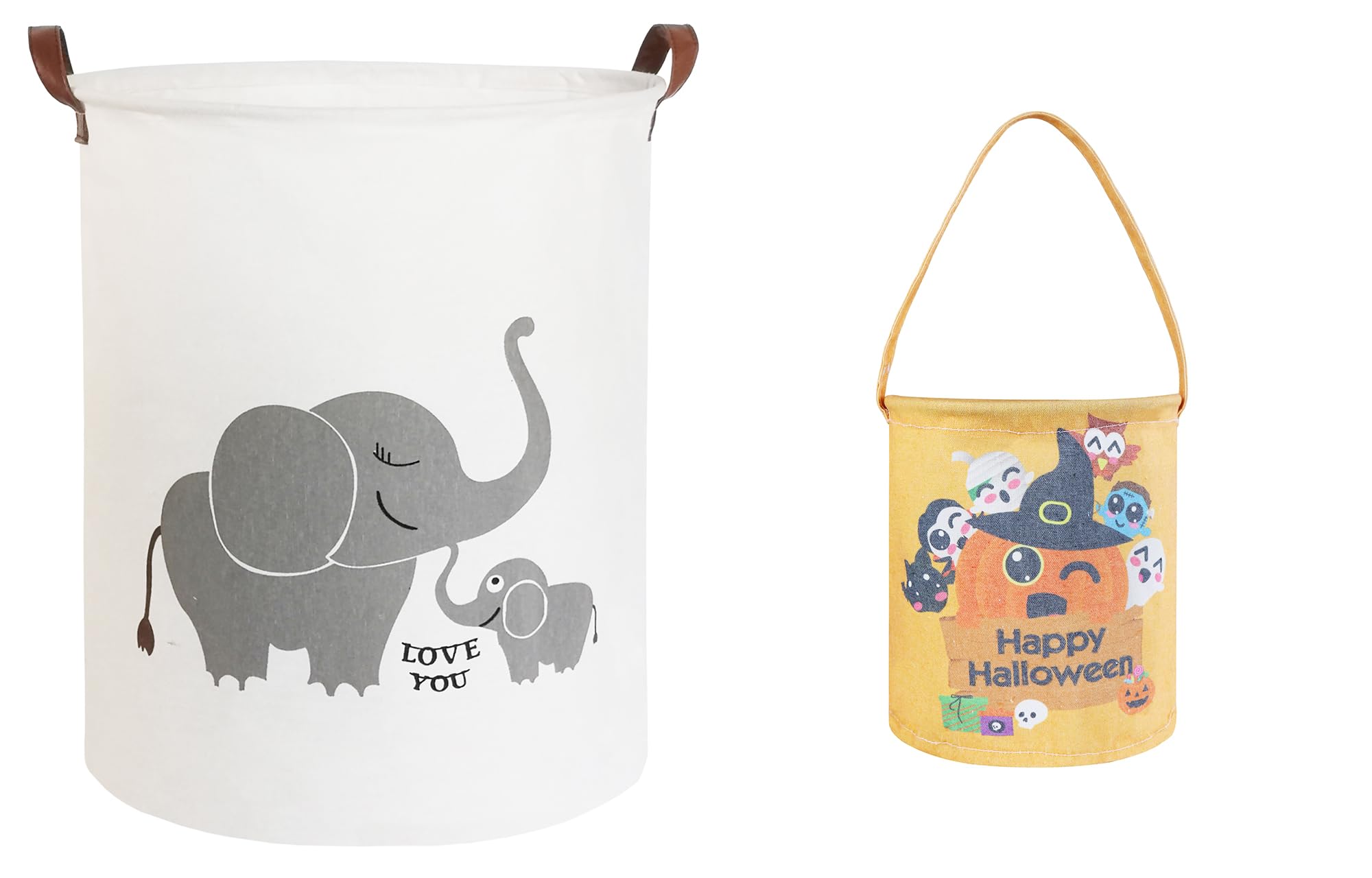 CLOCOR 2 Pack Storage Basket,Laundry Basket, Halloween Basket Bucket,Gift Basket,Toys Bin,Books Organizer,Home,Bedroom,Bathroom Decor