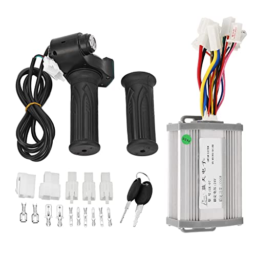 Electric Bike Twist Throttle Handle, 24V 1000W Heat Dissipation Bicycle Brushed Controller Kit Speed Control Stable for Electric Scooters