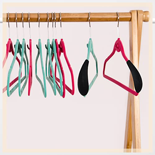 Velvet Hangers Shoulder Form Hanger Shoulder Shaper Black Hanger Pads Flocking and Plastic Hanger Shoulder Protectors for Velvet Flocking Hangers Measuring 0.2 Inch in Thickness (16)