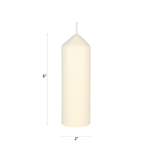 Mega Candles 3 pcs Unscented Ivory Dome Top Round Pillar Candle, Economical One Time Use Event Wax Candles 2 Inch x 6 Inch, Wedding Receptions, Birthdays, Parties, Celebrations, Florists & Churches