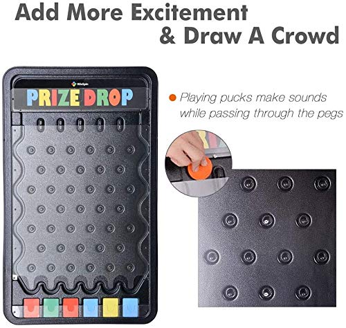 ZeHuoGe 30" Prize Drop Boards Disk Game Foldable Stand Customizable 6 Slots with 10 Pucks for Carnival Tradeshow Party