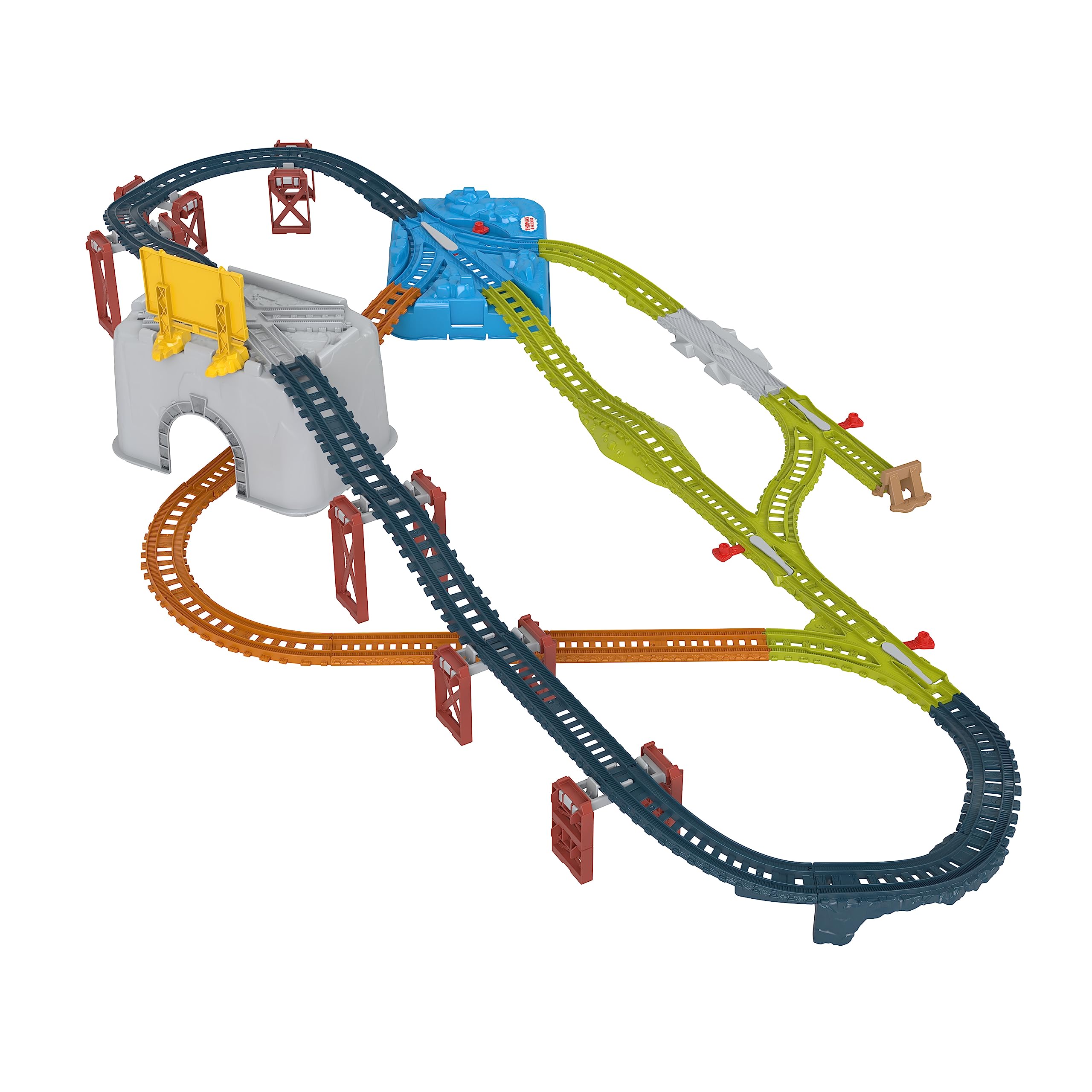 Thomas & Friends Toy Train Set TrackMaster Builder Bucket, 25 Track Pieces in a Storage Container for Preschool Pretend Play Kids Ages 3+ Years