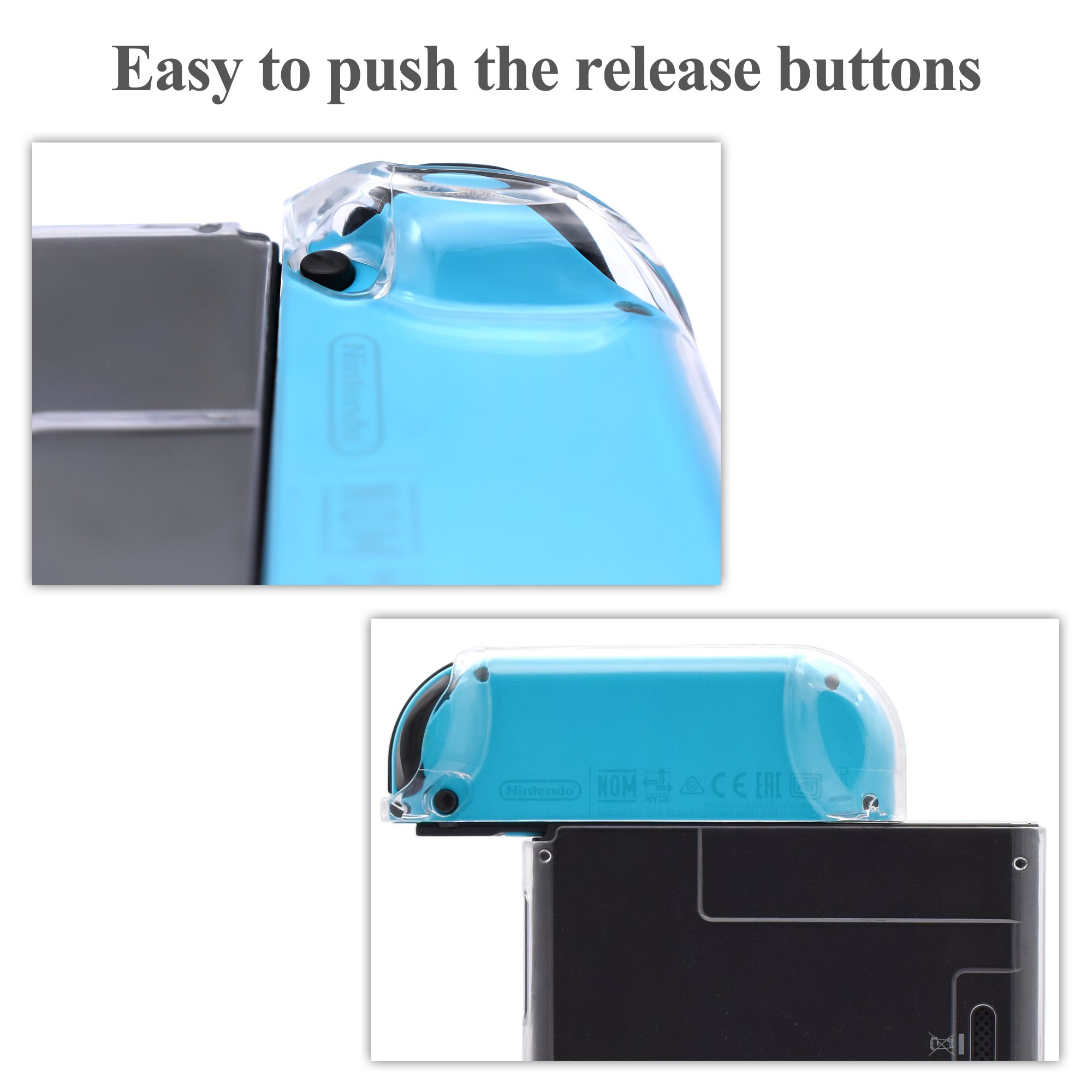 Case for Nintendo Switch,Fit The Dock Station, Protective Accessories Cover Case for Nintendo Switch and Joy-Con Controller - Dockable with a Tempered Glass Screen Protector,Crystal Clear