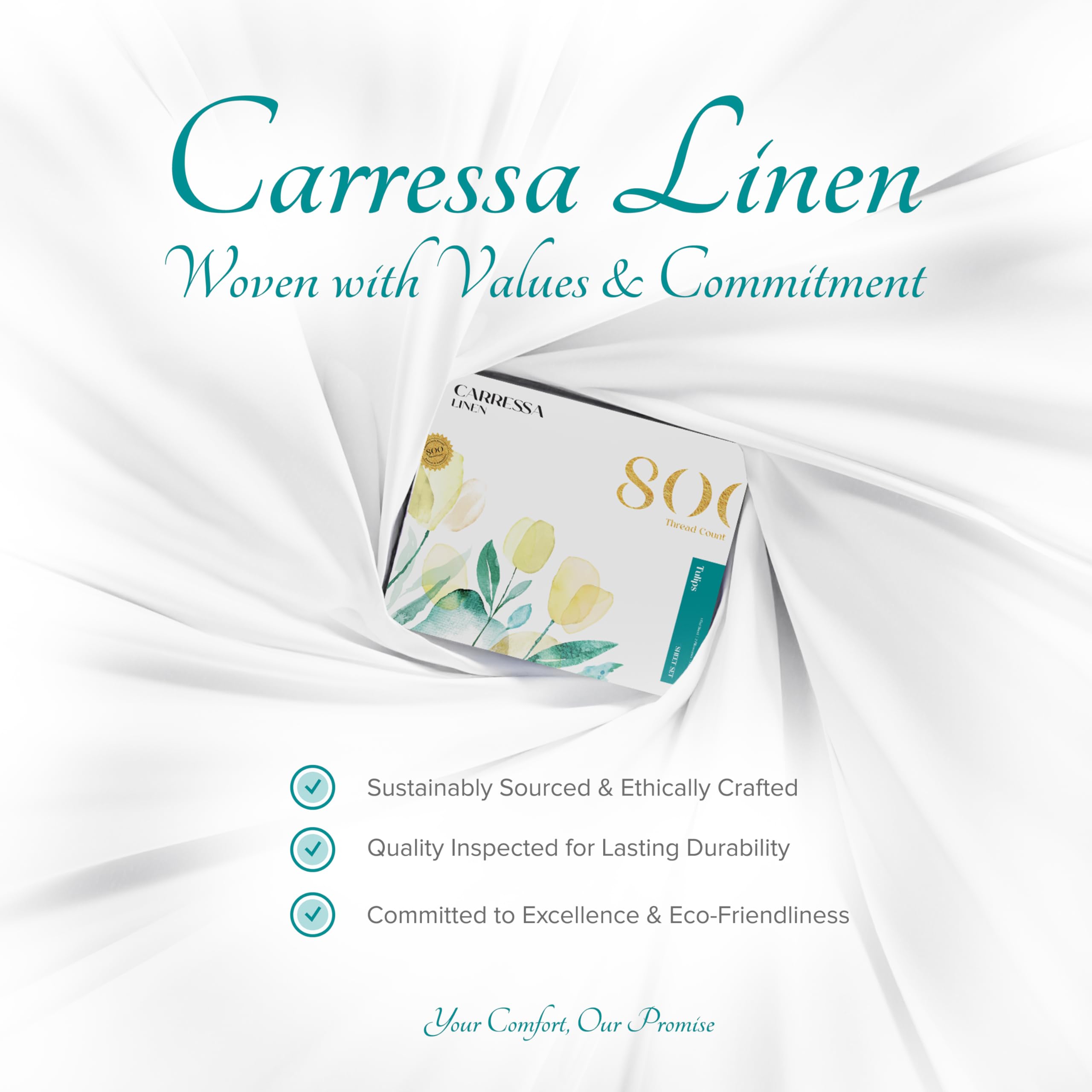 Carressa Linen 800 Thread Count Long Staple Soft Egyptian Cotton Sheet Set, 4 Pc Set, California King Sheets, Upto 17 in Deep Pocket, Smooth & Soft Sateen Weave, Luxury, Light Gray
