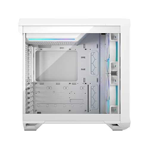 Fractal Design Torrent Compact RGB White - Clear Tint Tempered Glass Side Panel - Open Grille for Maximum air Intake - Two 180mm RGB PWM Fans Included - Type C - ATX Airflow Mid Tower PC Gaming Case