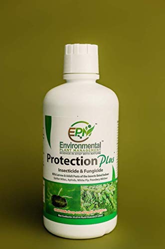 Eco-Safe Plant Protection, Broad Spectrum Insecticide, Fungicide, Miticide; Kill and Repel Mites, Whitefly, Aphids, Thrips, More; EPM Protection Plus 32 concentrated ounces