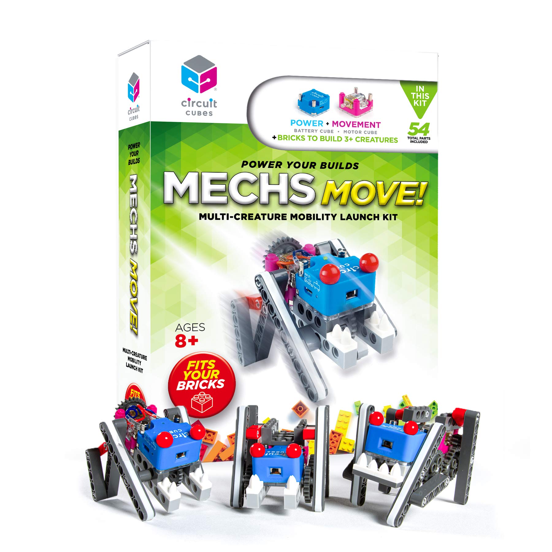 Circuit Cubes Mechs Move! Multi-Creature Mobility Launch Kit - Engineering STEM Kit for Children and Adults