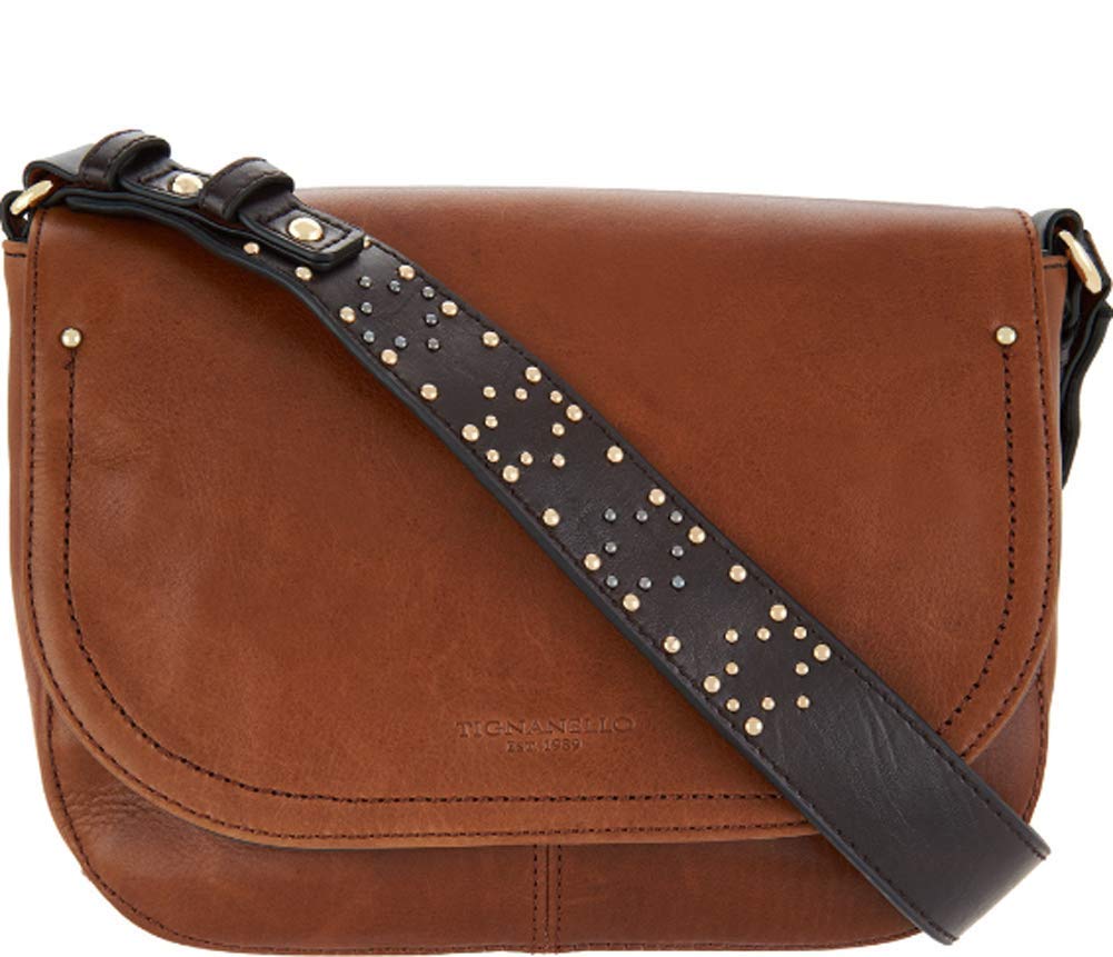 Tignanello Item Saddle Cross Body W/RFID Protection, Rust/Brown