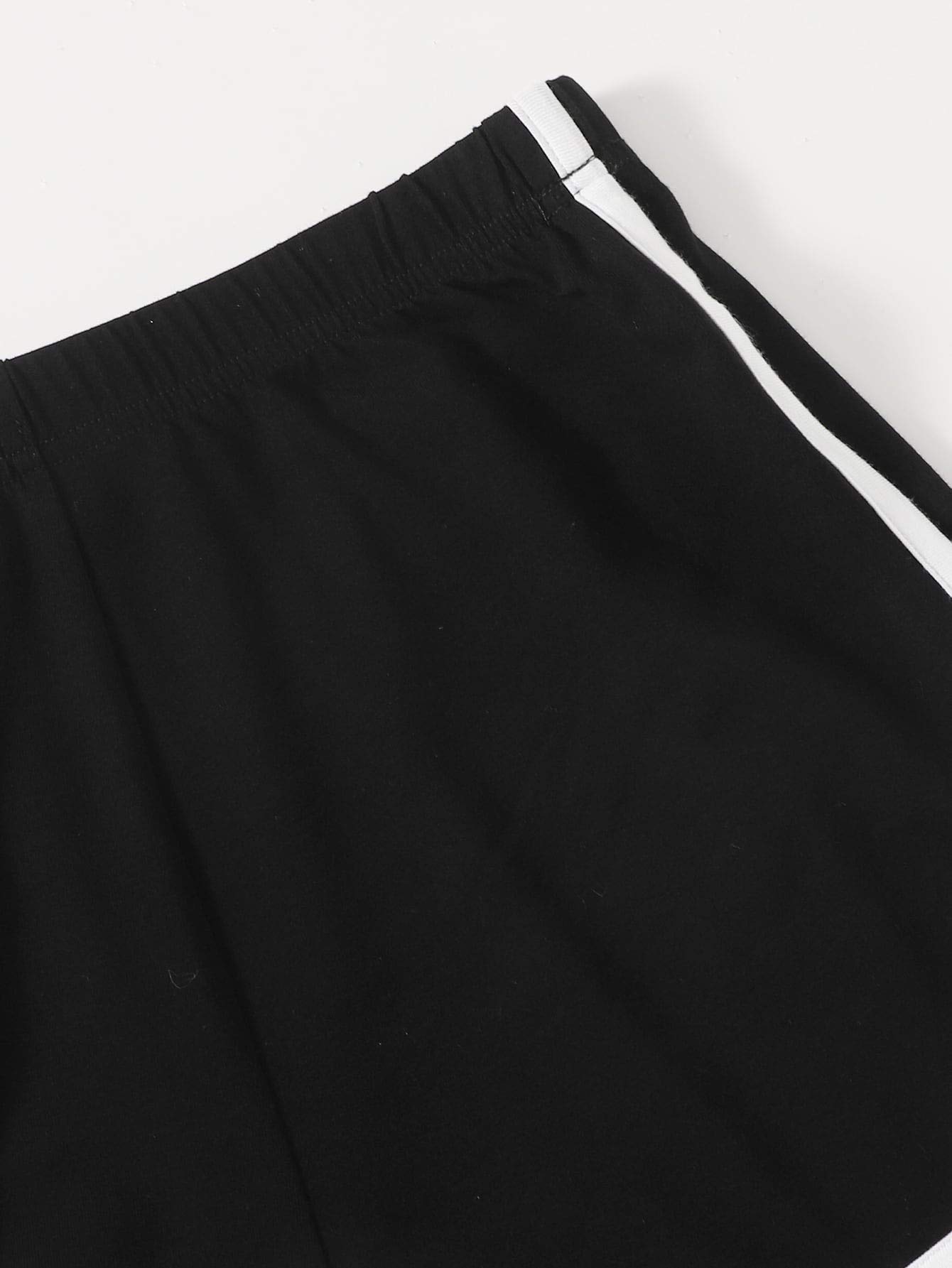 COZYEASE Women's Contrast Binding Track Shorts Stretchy Elastic Waist Athletic Workout Shorts Black M