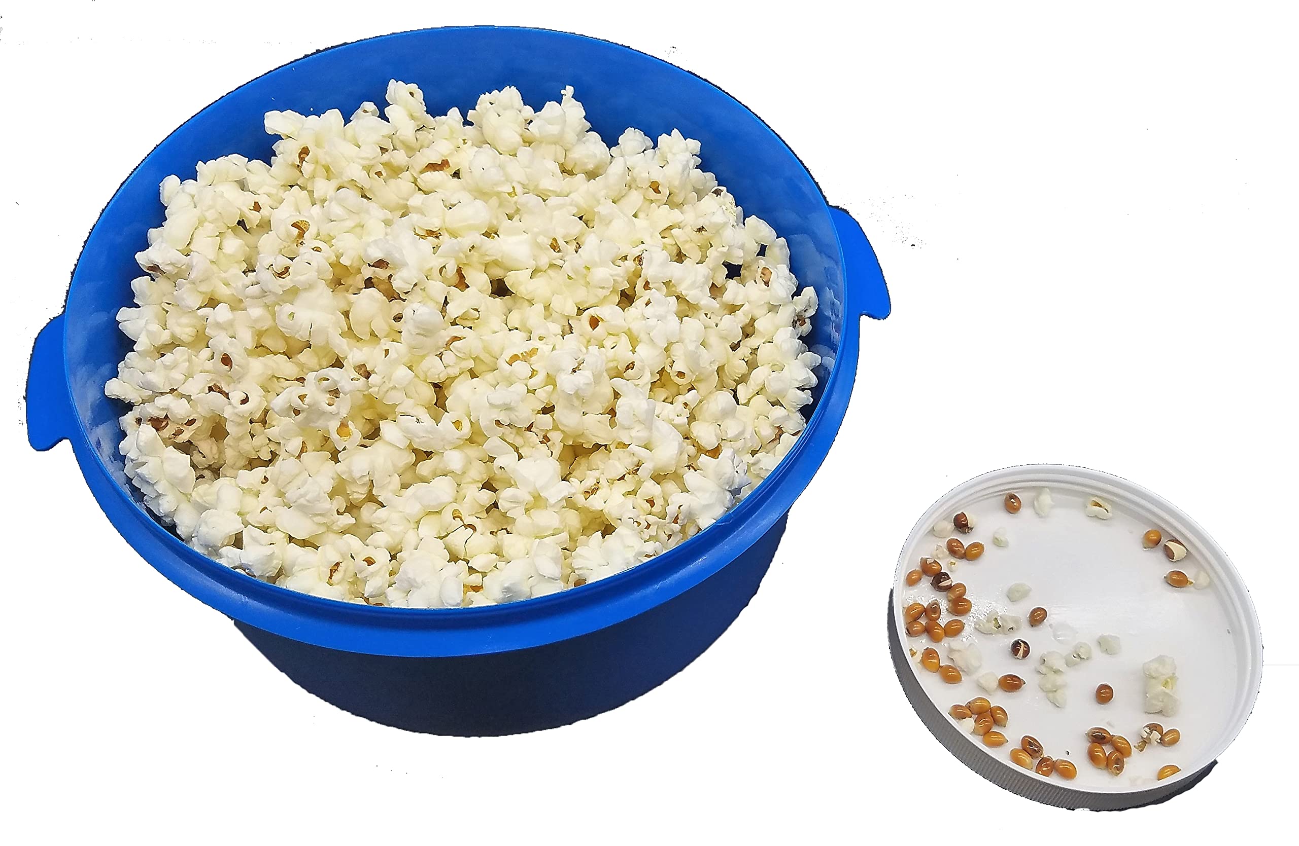 Kernel Catcher Popcorn Bowl-- Dentist Invented, Dishwasher Safe, Recycled Material (Blue)